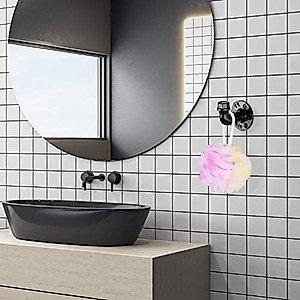 Pynsseu Industrial Pipe Hooks 3 Pack, Pynsseu Iron Robe and Towel Hook, Heavy Duty DIY Wall Mounted Rustic Coat Hanger Hat Holder, Matte Black Hook