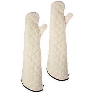 San Jamar 824TM Heavy Duty Terry Cloth Temperature Protection Oven Mitt, 24" Length, Natural