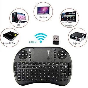 Mini Wireless Keyboard - 2.4GHz Controller with Touchpad Mouse Combo by TV xStream, Compatible with Android TV Box, IPTV, HTPC, Smart TV, PC, X-Box,etc.