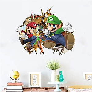 3D Wall Decals Sticker,Children Cartoon Bedroom Background Wall Decoration Self Adhesive Wall Sticker,Hedgehog Video Game Sticker Birthday Party Supplies