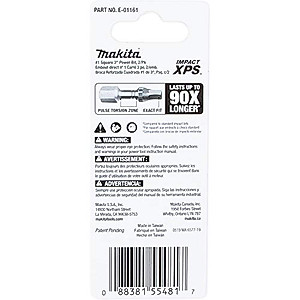 Makita E-01161 Impact XPS™ #1 Square 3" Power Bit, 2/pk