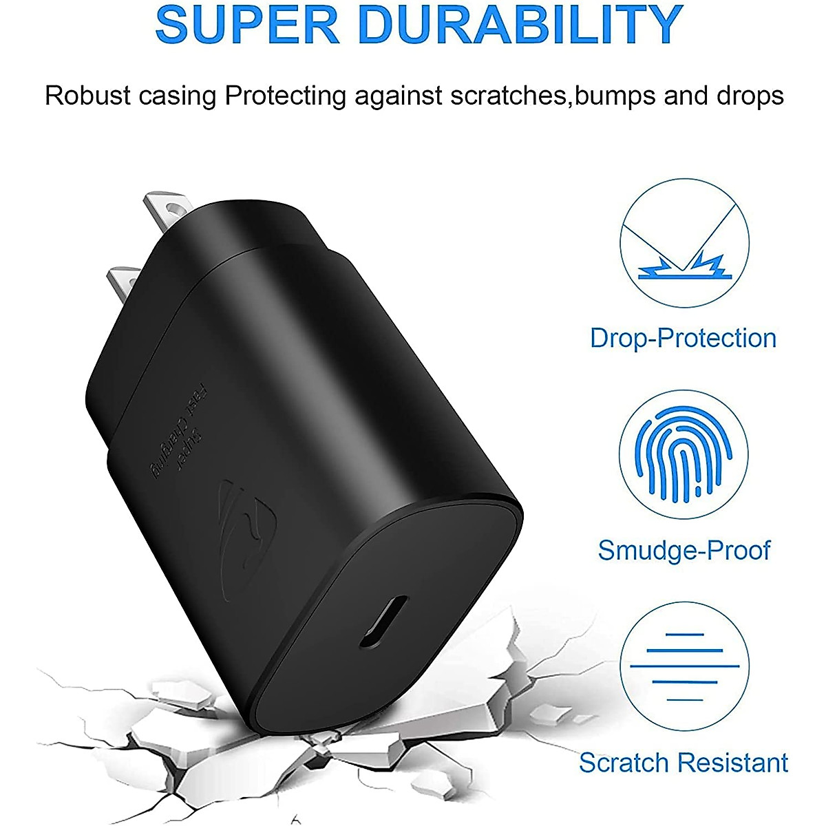 USB C Wall Charger 25W Fast Charger Block PD Power Adapter for iPhone 13/13 Mini/13 Pro/13 Pro Max/12/11, iPad Pro/Mini, Google Pixel 4/3, Samsung Galaxy S20 S10 and More (Black)