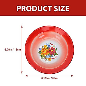 Hemoton 6pcs Vintage Enamel Plate Fruit Plate Enamel Fruit Platter Vintage Salad Plate Enamel Washing Platter Vintage Enamelware Serving Platter