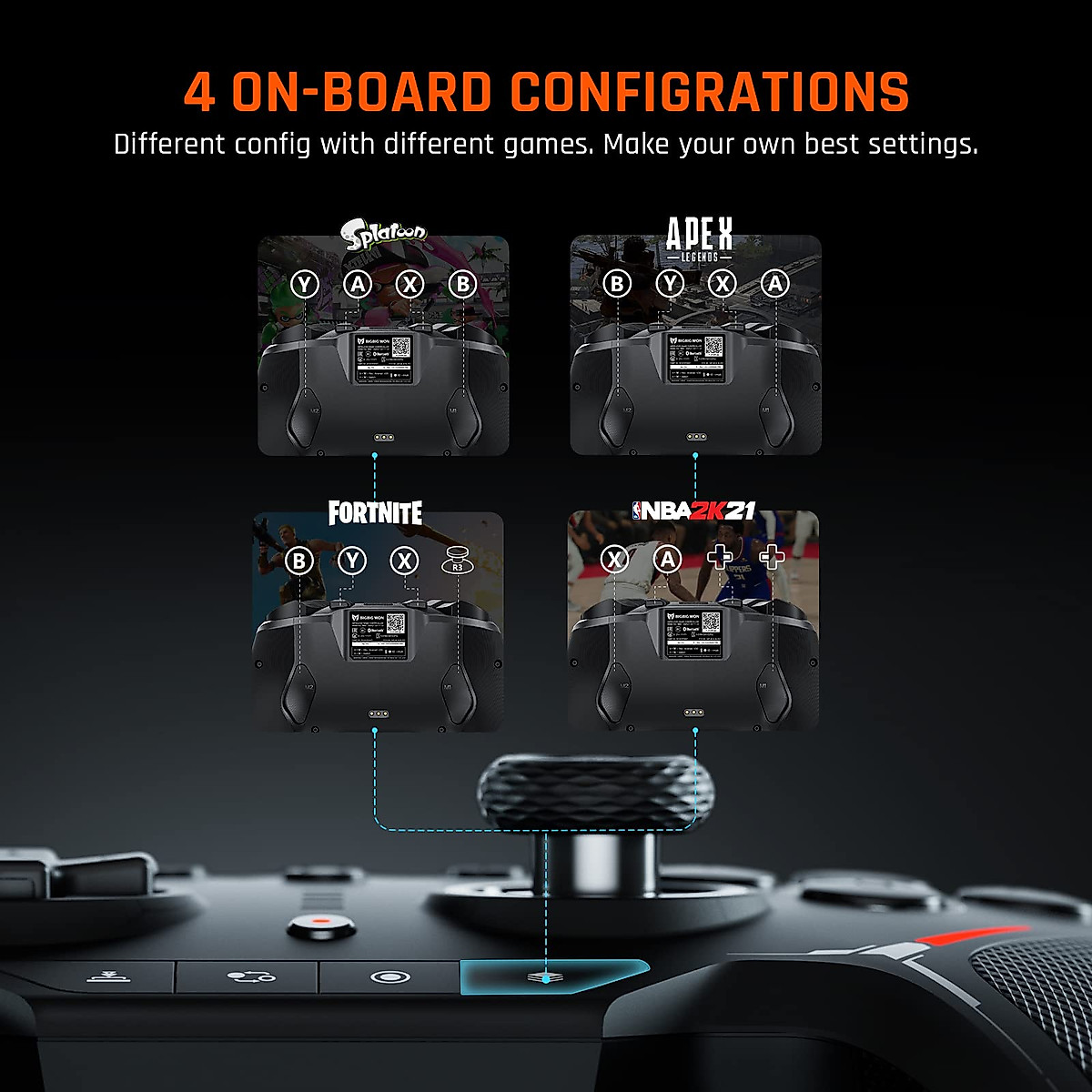 PC Gaming Controller, Wireless Controller with Custom Button, 6-Axis Gyro, Dual Shock, Macro, Turbo, Bluetooth Game Controller for Windows 10/Android/iOS/PC