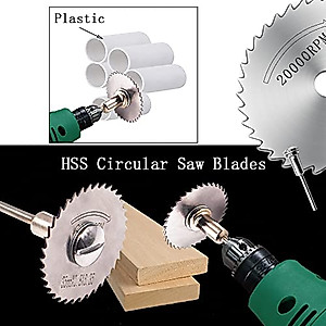 Ruibapa 42PCS Rotary Diamond Cutting Wheels Kit, Include 20PCS Resin Cutting Discs,6PCS HSS Circular Saw Blades,10PCS Diamond Cutting Wheels,with Mandrel and Screwdrivers for Glass and Plastic P-010