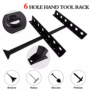 Trailer Racks for Lawn Equipment, Trailer Tool Rack Shovel Holder for Shovels, Rakes, Hoes, Landscape Hand Tool Rack for Open Trailers, Lawncare Trailer Accessories, with 6 Tool Holes&Rubber Grommets