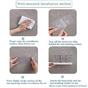 Stainless Steel Sponge Holder For Sink Kitchen Sink Organizer,Sink Tray Drainer Rack For Countertop Or Wall-Stick With Dish Drainer Keep Dry (White)