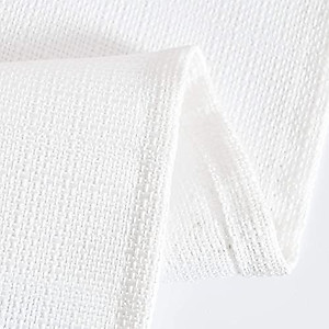 jinchan White Linen Textured Curtains 84 Inch Long 2 Panels for Living Room Grommet Top Light Filtering Window Drapes for Bedroom