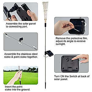 Solar Garden Lights, Solar Firework Lights 180 LEDs,Solar Powered String Light Warm White, DIY Chandelier for Garden, Patio, Yard, Flowerbed, Parties (2 Pack)