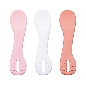 Tiny Twinkle Silicone Dipper 3-Pack - Baby Utensils for First Feeding, Baby Led Weaning Training Spoons