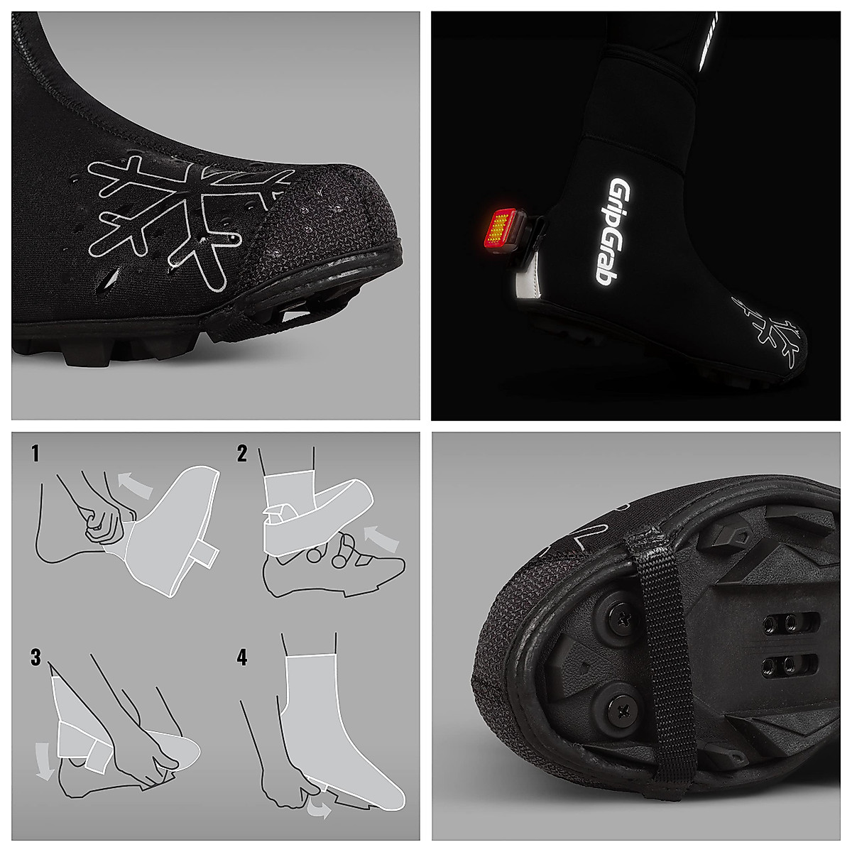 GripGrab Arctic X Waterproof Deep Winter Gravel MTB Cycling Shoe Covers Offroad Fleece Lined Cold Weather Biking Overshoes