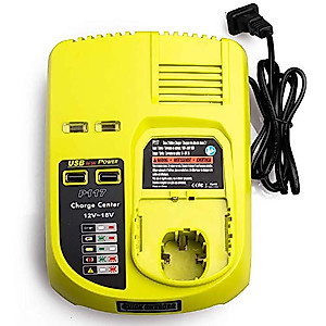 Lilocaja Replacement for Ryobi 18V Battery Charger P117, for P118 3A ONE+ Dual Chemistry Charger, Compatible with Ryobi 12V 18V ONE+ Li-Ion Ni-Cd Ni-Mh Battery(Not Work with 12V Li-Ion Battery)