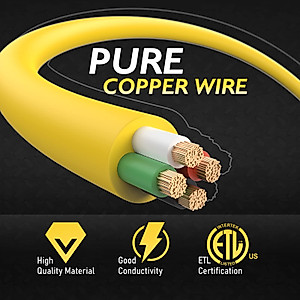 TOOLIOM 50 Amp to 20 Amp 110V RV Generator Adapter Splitter Power Cord NEMA 14-50P Male to 15/20 amp 4X 5-20R Household Outlet with Grip Handle Power Indicating 1.5 FT