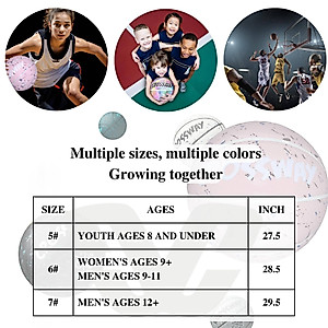 MAIBOLE Outdoor Basketball Composite Leather Size-6 – Women's Basketballs Indoor Ultra-Grip Excellent Bounce Durable with Pump Pink