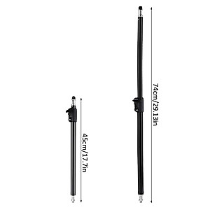 Photography Distance Rod, Back Light Stand Adjustable Pole with Standard Screw (1/4'' 3/8'') 45CM74CM Extension Rod Stick Pole for Light Microphone Arm Stand