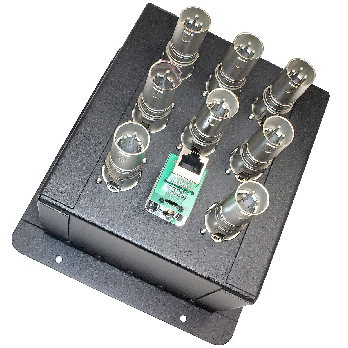 MCSPROAUDIO Recessed Floor Stage Box with 8 XLR Female to Male and 1 CAT5 Passthrough Jacks