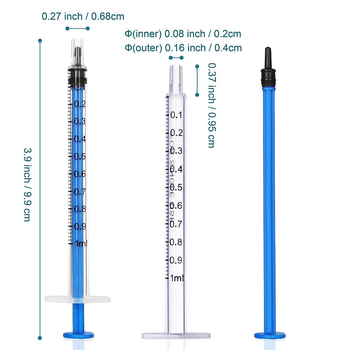 1ml Syringe Without Needle - 1 ml Small Plastic Syringes Sterile Individually Packed with Cap for Lab Medicine Student Measuring Liquid and Pet Dog Cat Baby Feeding Oral Colostrum ( 12 Pack 1cc /ml )