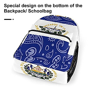Paisley and El Salvador Flag Travel Backpack Lightweight Shoulder Bag Daypack for Work Office