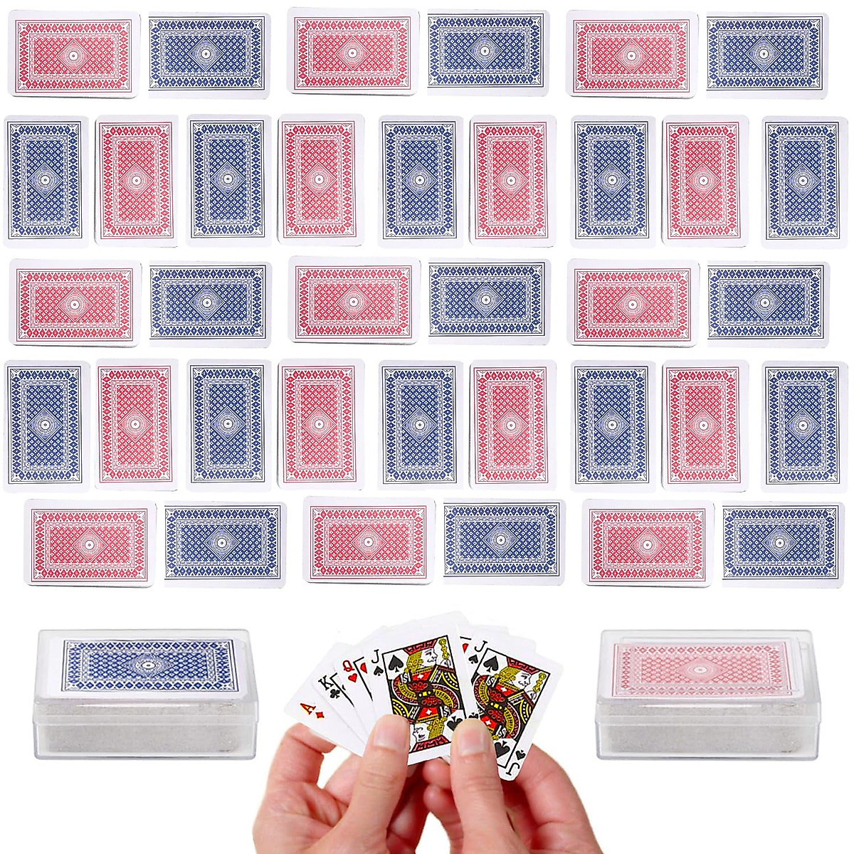 Mini Playing Cards Deck, Small Casino Card Games for Kids, Magic Party Favor, 2.5" Inches (12-Pack)