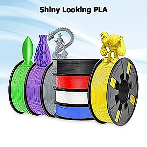 8 Pack PLA 3D Printer Filament, Dveda 1.75mm PLA 3D Printing Filament in Total 2KG, 8 Colors Dimensional Accuracy +/- 0.03 mm Widely Compatible for 3D Printing