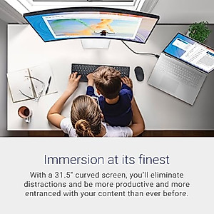 Dell S3222HN Curved Monitor - 31.5-inch FHD (1920x1080) 75Hz 4Ms 1800R Curved Display, HDMI Connectivity, AMD FreeSync Technology, Tilt Adjustability - Silver