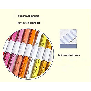 Handmade Canvas Pencil Roll Wrap 72 Holes, Multiuse Roll Up Pencil Case Large Capacity Pen Curtain for Coloring Pencil Holder Organizer,White