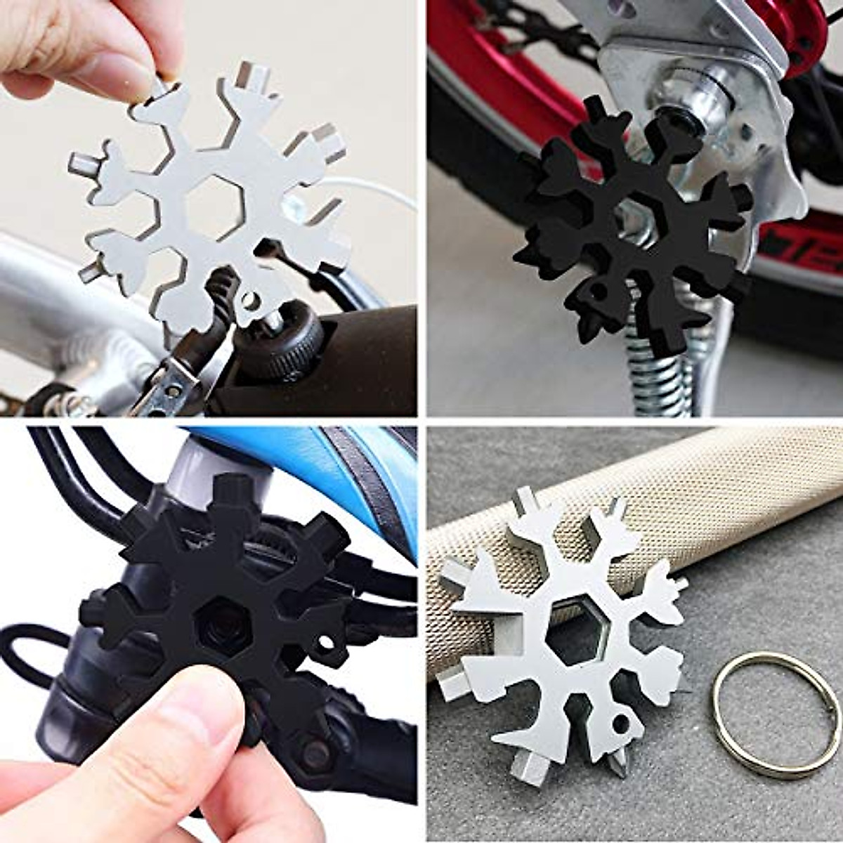 Gift for Mens, Cool Gadget for Mens, 18-in-1 Snowflake Multitool, Cool Gadgets for Men, Men Gifts, Unique Birthday Gifts for Men, Multitool Mini Hammer, Boyfriend, Husband, Him Who Has Everything, Gif