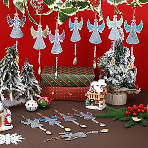 Riceshoot 12 Pcs Bereavement Gift Diamond Painting Kits for Sympathy Memorial Gift Diamond Painting Keychain Sympathy Gift for Loss of Loved One Remembrance Decor(Angel)