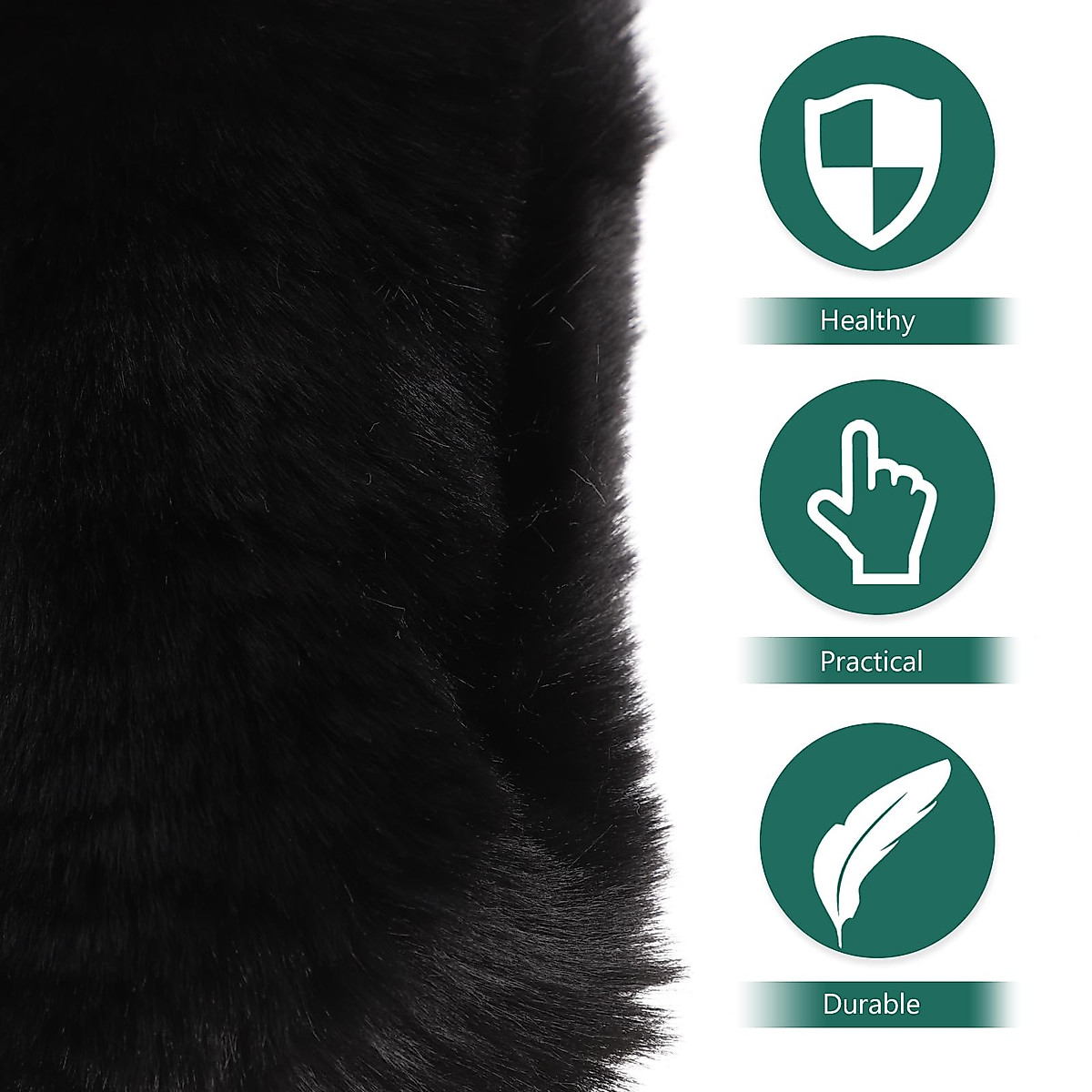 VORCOOL Faux Fur Hand Muffs Warm Winter Muffs for Women Girls Black