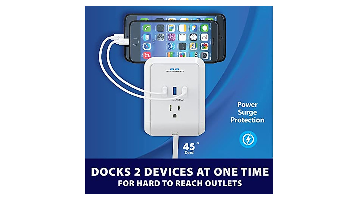 Bell + Howell Power Pro Outlet Extender, Wall Outlet Plug Extender, 4 ...