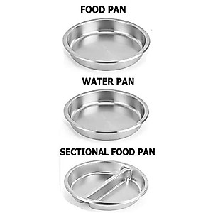 [6 Quart Chafer] Chafing Dish Round Roll Top Bundle Stainless Steel with Apron Buffet Warmer for All Events