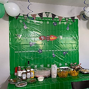 Esjay Football Tablecloth,2 Pack Football Table Cover(54”x72”) for Superbowl Decorations,Game Day,Tailgate Football Party