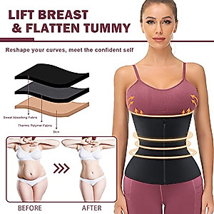 YADIFEN Corset Waist Trainer for Women Lower Belly Fat Sweat Waist Trimmer Workout Body Shaper