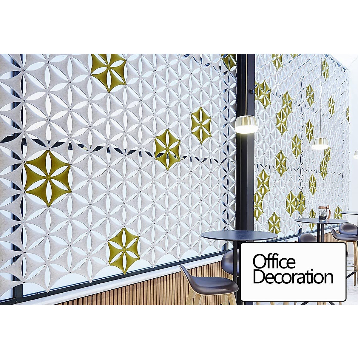 OSHIYINN White 3D Flower Venus 14"x12" Hanging Room Divider Panel Felt Fiber Surface High Density Polyester Fiber Board Cut Room Partition Home Decoratio(12 Pcs)