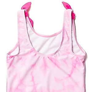 Barbie Little Girls One Piece Bathing Suit Tie Dye Pink 5