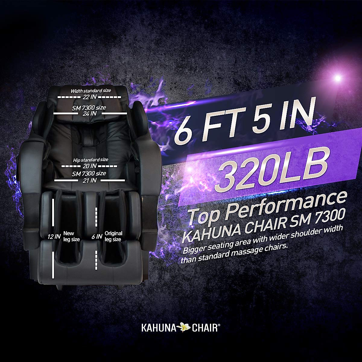 Kahuna Massage Chair SM-7300 Dark Brown/Black for Premium Quality Comfort and Relaxation at Home- Top Performance-Total 9 Auto Programs Including 4 Special Programs with SL-Track Rollers