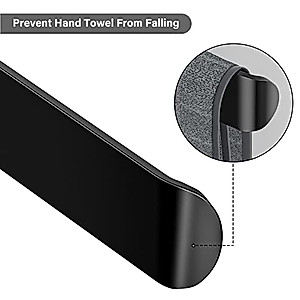 Towel Racks for Bathroom, Oukimly Self Adhesive Towel Bar SUS304 Stainless Steel Hand Towel Holder Wall Mounted Towel Storage Rack for Bath Kitchen (9.2Inch, Matte Black)