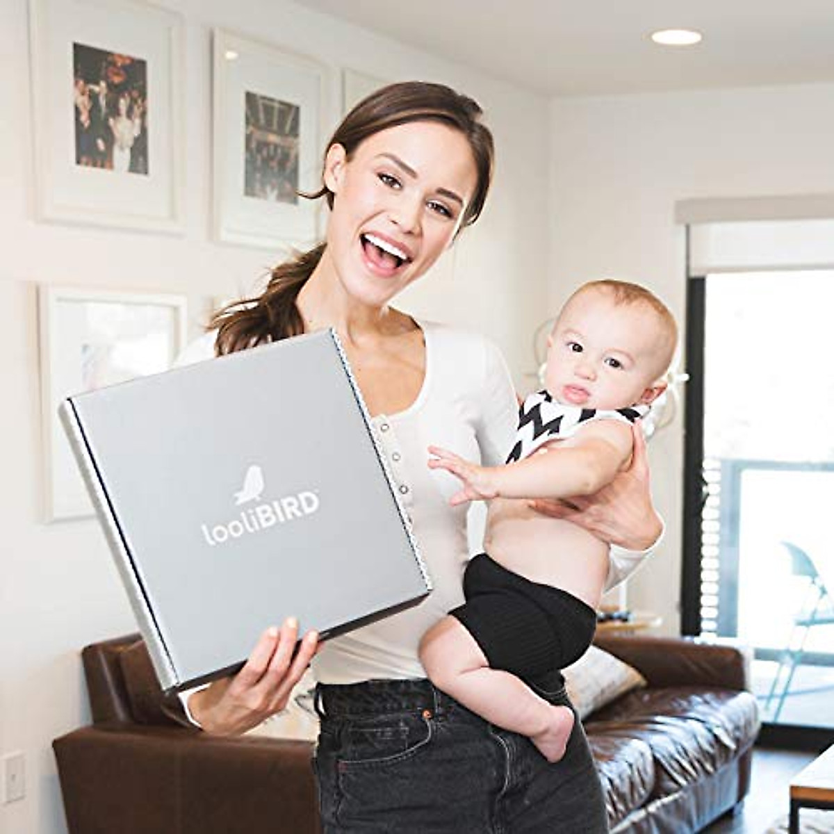 LooliBird Baby Monthly Milestone Blanket - 8 Milestone Cards Number Frame in a Gift Box - Fleece Baby Month Blanket for Baby Pictures - Baby Milestone Blanket Girl or Boy