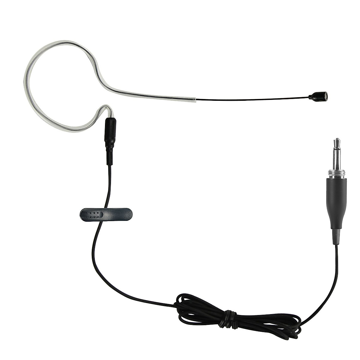 HEIMU Single Earhook Headworn Omni-Directional Headset Microphone (for 3.5mm Plug with Thread Type +1/4" Plug Black)