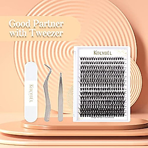 Lash Clusters Kolybel individual lashes 30D+40D 10-16MIX Clusters False Eyelash D Curl DIY Clusters 280pcs Lash Extensions Makeup Individual DIY Eyelash Extensions at Home (30D+40D,D-10-16MIX)