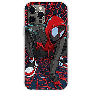Compatible with iPhone 13 Mini Case Miles Hoodie Movies Super Heroes Morales Flexible Soft TPU Pure Clear Protective Phone Case Cover