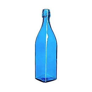 Evergreen Garden Brilliant Blue Glass Bottles, Set of 6