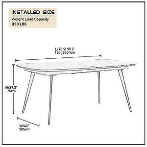EASYTOUR Extendable Dining Table, 8-Person Mid Century Kitchen Table, Wooden Oval Extension Dinner Table with Sturdy Metal Frame, Space Saving, Easy Assembly, 90”x41”x29.3” (Brown)