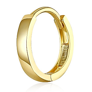 14k REAL Yellow Gold 2mm Thickness Huggie Earrings (11 x 11 mm)