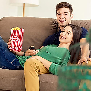 Fuutreo 500 Pcs 1oz Popcorn Individual Bags Bulk Disposable Popcorn Bag Red White Stripe Retro Popcorn Sleeves Small Popcorn Paper Bags for Candy Movie Night Themed Carnival Birthday Party