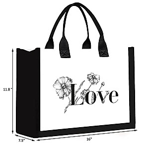 Wvnxnv Canvas Tote Bag, bridesmaid gifts, birthday gifts for women,gifts for women, It's a gift of love for women,Suitable for mom,teachers, friends.It's a necessity for vacations, weddings, trips.