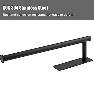 HESOMED Paper Towel Holder Under Cabinet, Single Hand Operable Wall Mount Paper Towel Holder, No Drilling, Adhesive Paper Towel Holder Paper Roll Holders for Kitchen, Bathroom - Black