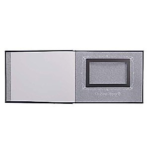 With Love in Loving Memory Guest Book - Navy Faux Leather - Condolence Book, Memorial Sign-in Book for Funerals & Memorial Services