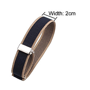 6 Pieces (3 Pairs) Unisex Elastic Adjustable Armbands Anti-Slip Shirt Sleeve Holders Adjustable Arm Shirt Garters Hold Up Sleeve Garters Elastic Armbands, Black, Wine-red, Blue with Beige Edge