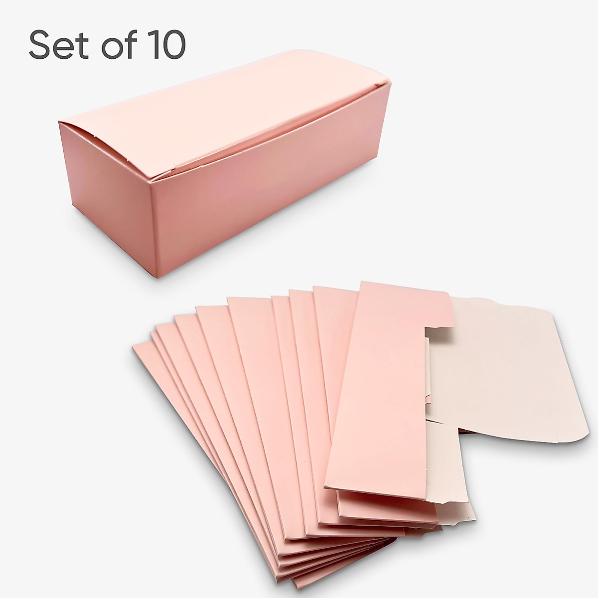 Biscuits Lasso Pink Boxes - 10 Pack - 1 lb - Mini Cake Box - Bakery Collapsible Paper Сase for Small Homemade Treats, Candy, Dessert, Pastry Pie, Cupcakes - 7 x 3.38 x 2 inches